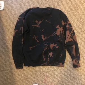Sweaters | Acid Wash Black Bleached Crewneck Sweatshirt | Poshmark
